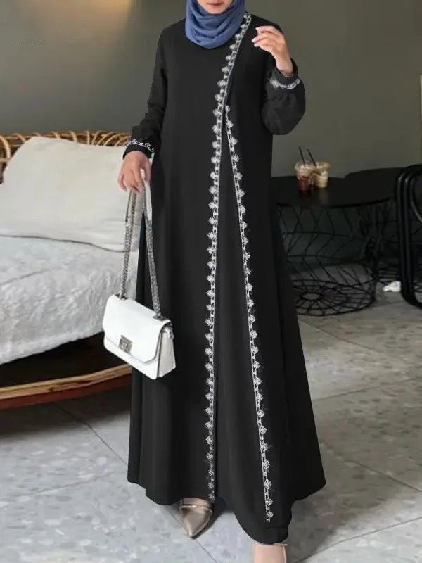 Women's Long Sleeve Lace Robe, Ramadan, Islamic, Arab, Muslima Dress ...